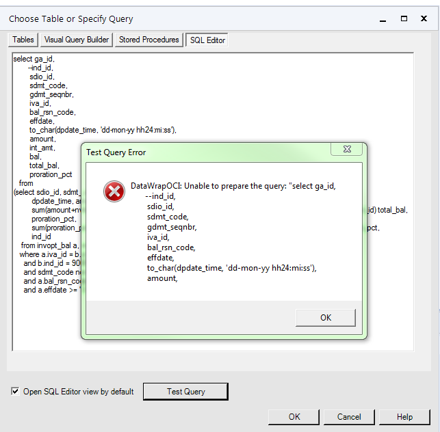 Solved: SQL editor error - Alteryx Community